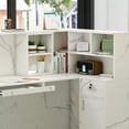 Timechee Reception Desk L-Shaped Counter Shelves Drawers Reception ...