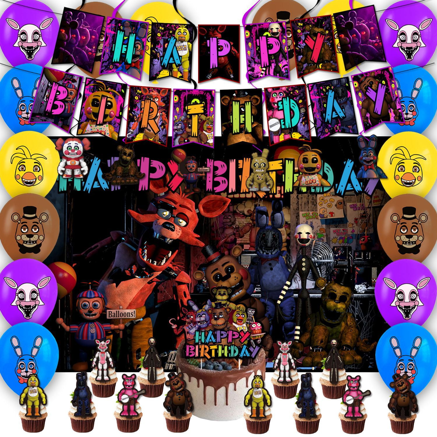 Five Night Freddy's Party Supplies Nights Freddy's Birthday Party ...