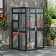 Outdoor cat enclosure, wooden cat house with patio walk-in window ...