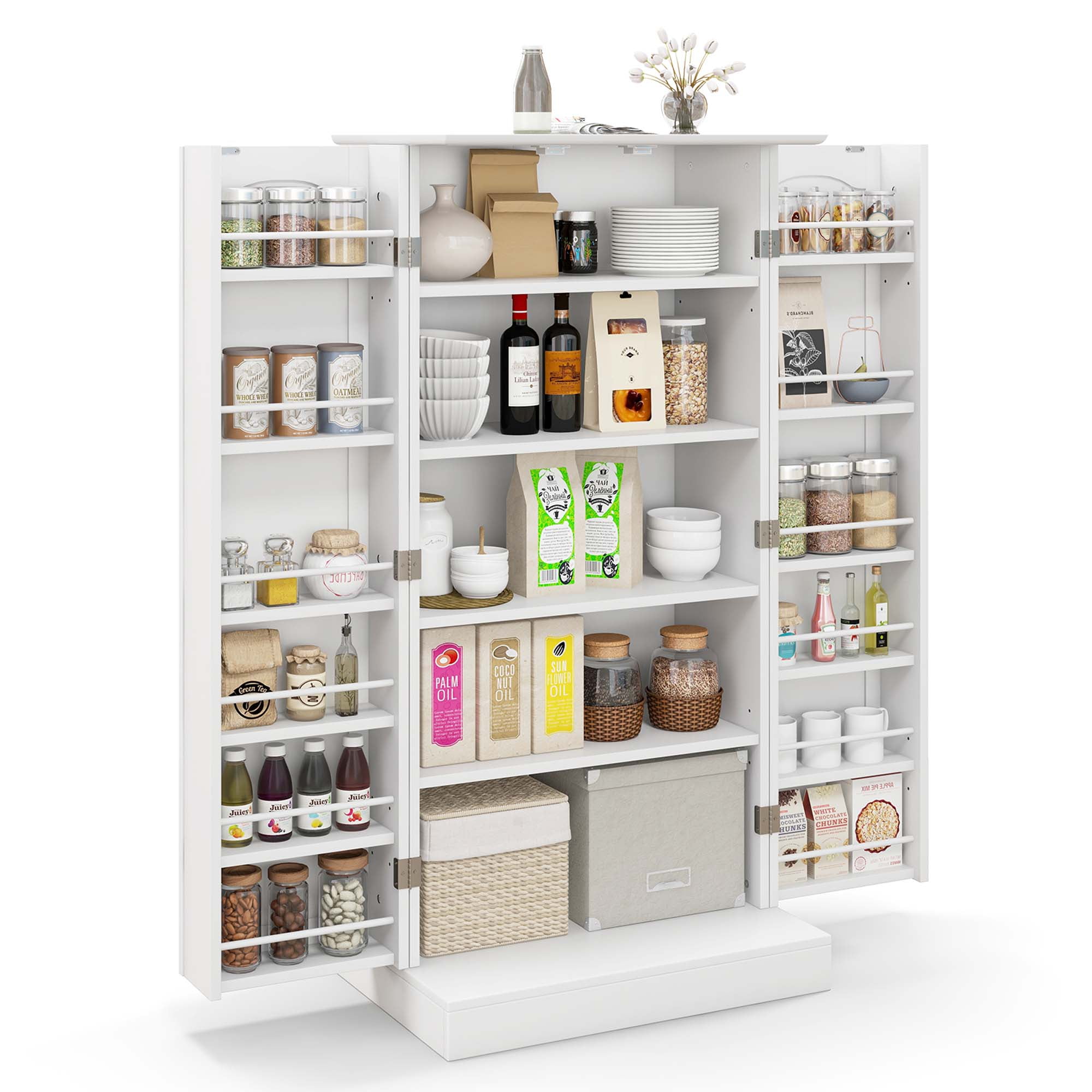 Click here for Costway 47.5 Kitchen Pantry Cabinet With Doors Adj... prices
