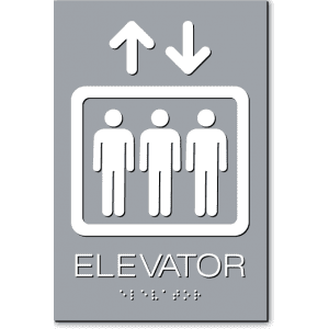 Elevator Sign-Gray / White(3 Units) - Walmart.com