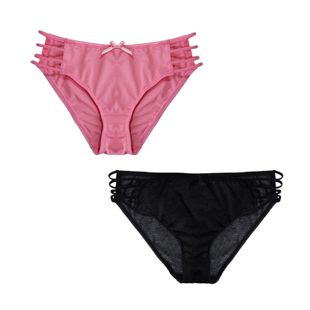 Duo pack panty estilo bikini liso negro y rosa con detalle en los costados Carnival mod. 71589 ...