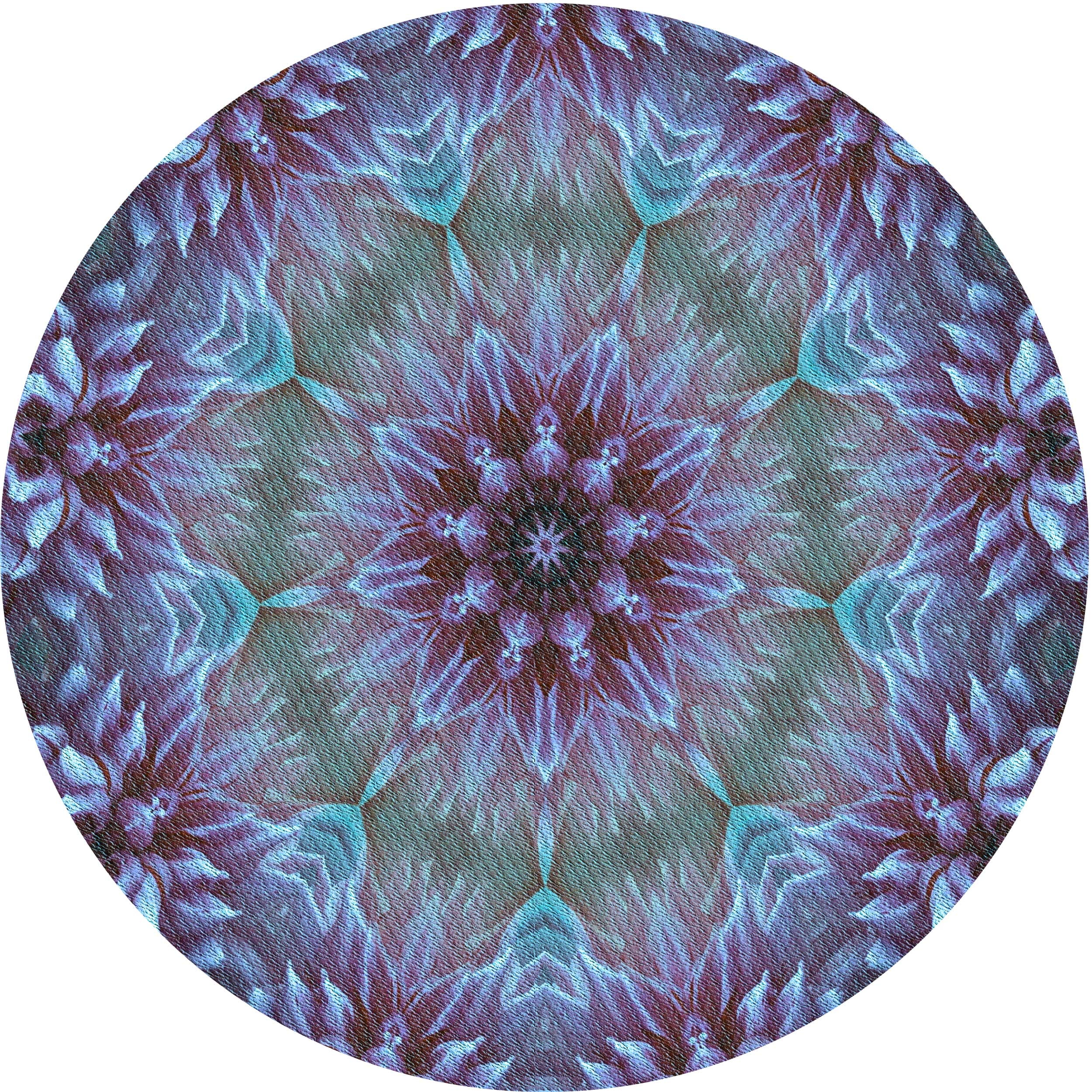 Ahgly Company Indoor Round Patterned Purple Jam Purple Area Rugs, 5 ...