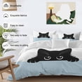 Black Cat California King Duvet Cover Set, Cute Cat Cartoon Animal with ...