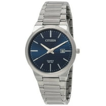 Men's Citizen Quartz Stainless Steel Chronograph Watch with Blue Dial ...