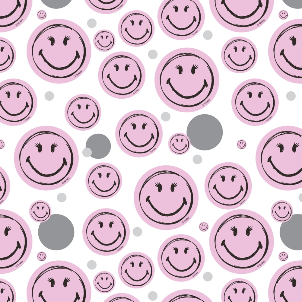 Smiley Smile Happy Girl Eyelashes Pink Face Premium Gift Wrap Wrapping ...
