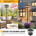 Hoodink 73" Solar Lamp Post with Planter, 3-Head Outdoor Waterproof LED ...