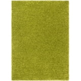 Solid Retro Modern Green Shag 5x7 (5' x 7'2'') Area Rug Plain Plush ...
