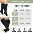 1 Pair Plus Size Compression Socks Wide Calf Pairs Open Toe Toeless