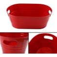 3 PCS 15.3 x 9 x 6 inches Red Metal Galvanized Tub with Handles, 3 ...