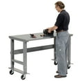Mobile Adjustable Height C-Channel Leg Workbench, Steel, 48"W x 30"D ...