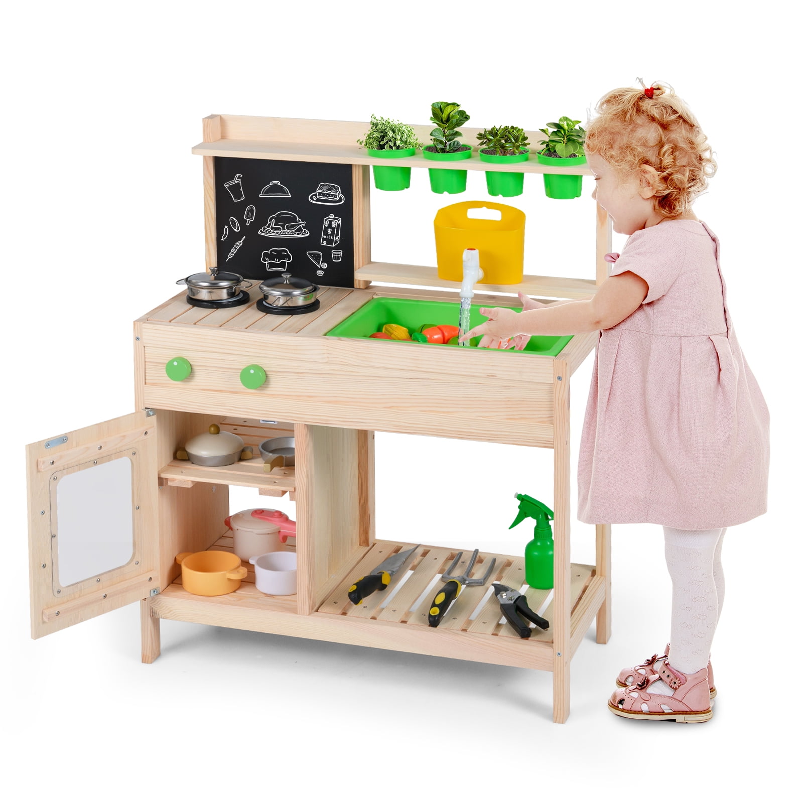 Click here for Gymax Kids Mud Kitchen Play Pretend Kitchen W/ Cha... prices