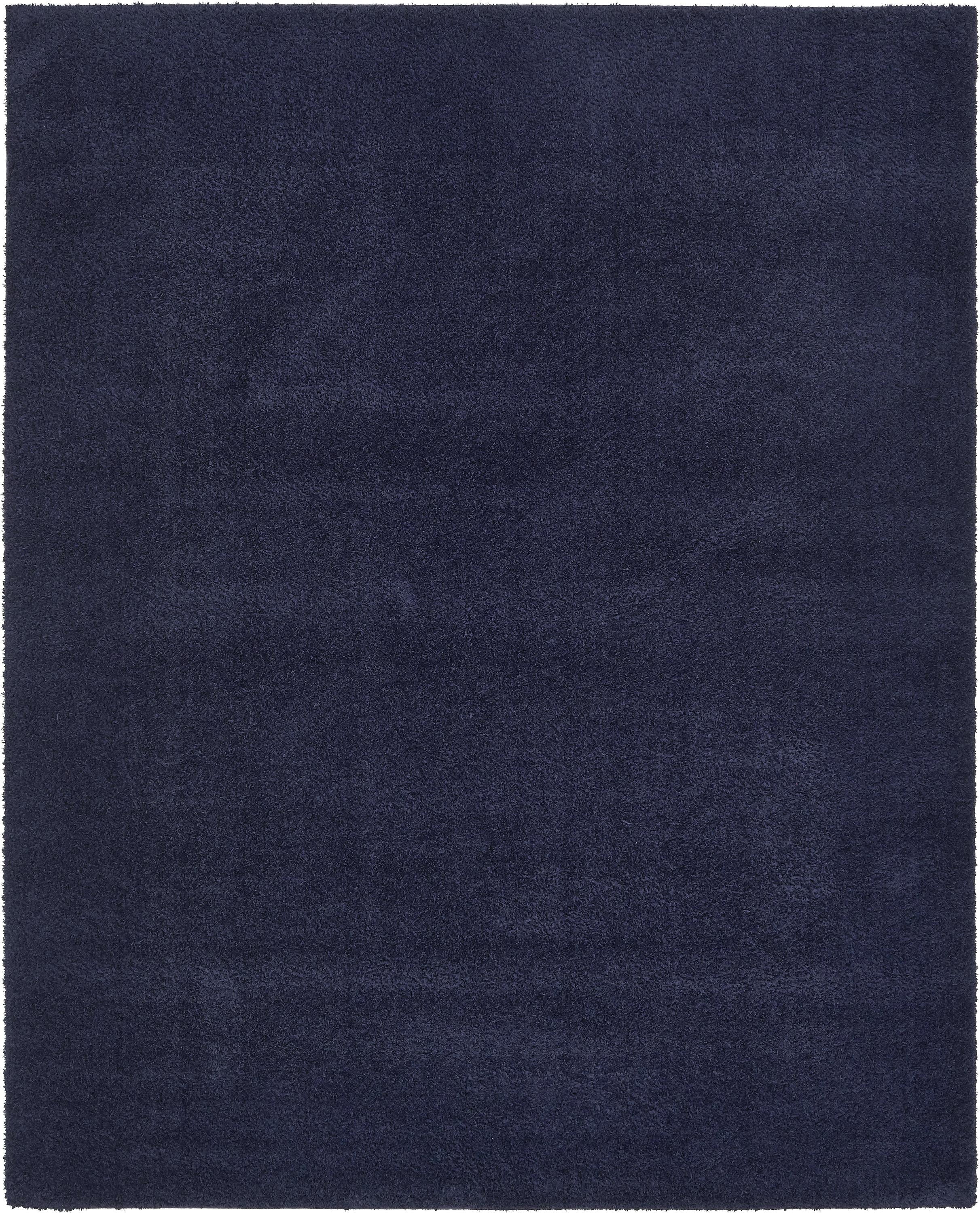 Unique Loom Sky Studio Solid Shag Rug Midnight Blue 8' x 10' Rectangle ...