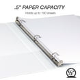 Samsill Durable .5 Inch Thick White Binder, Customizable Clear View ...