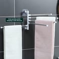 Agiufgs Towel Rack Stainless Steel No Drill, 180° Swivel Arms with Rust ...