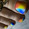 Press on Toenails Glossy Acrylic Fake Toe Nails Full Covers False ...