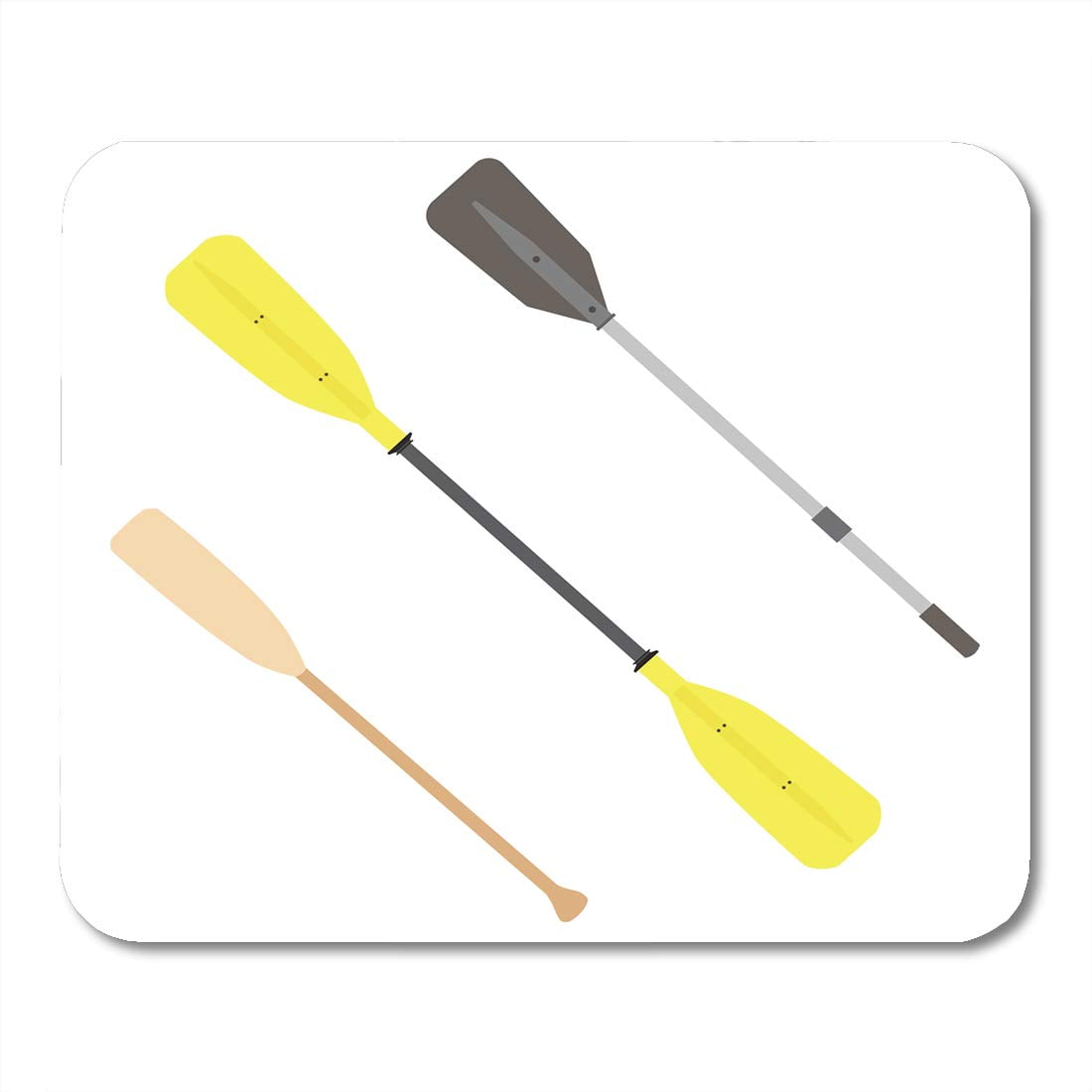 SIDONKU Kayak Two Rowing Oars Wooden Grey and Yellow Plastic Boat ...