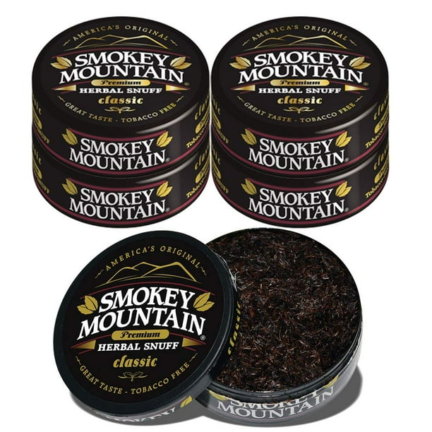 Smokey Mountain Classic Flavored Snuff, 5 Cans, no Tobacco and no ...