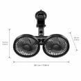 Dual Head Car Fan for Back Seat with Digital Screen, Adjustable Wind ...