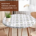 Abstract Tile Motifs Round Tablecloth 36-44 Inch Round Fitted Table ...