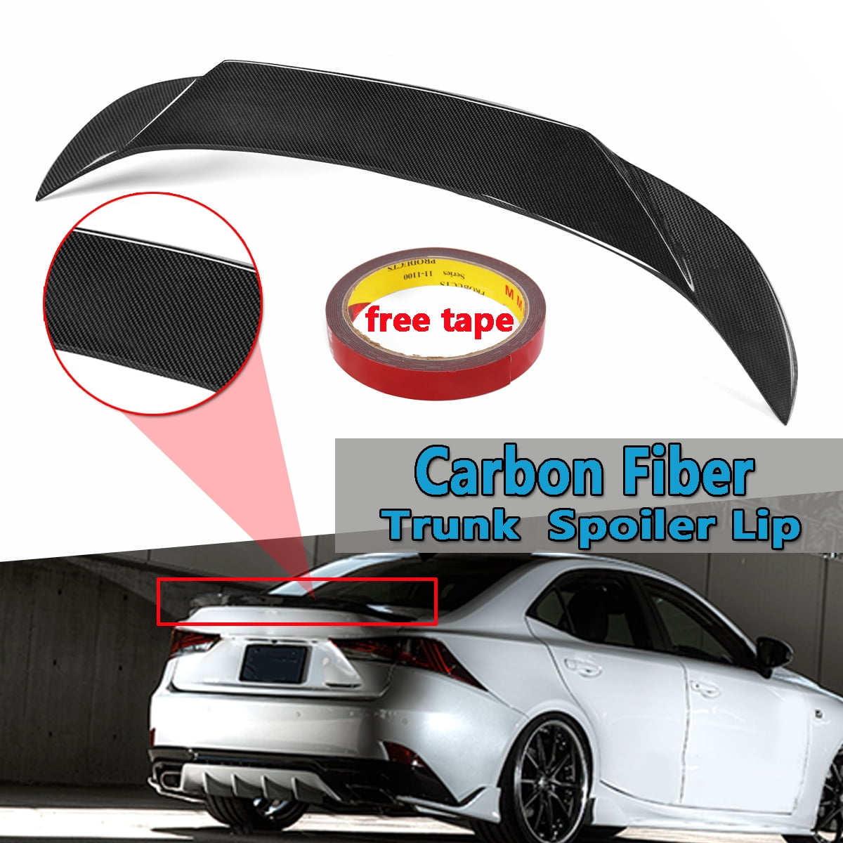 Carbon Fiber Rear HighKick Trunk Spoiler Lip For LEXUS IS200t IS250 ...
