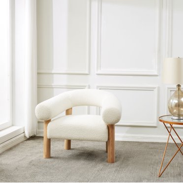 SAFAVIEH Couture Westley Modern Faux Lamb Wool Solid Accent Chair ...