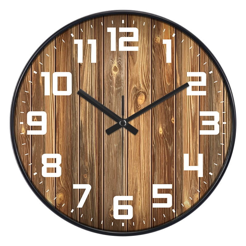 Modern Rustic Wood Farmhouse Wall Clock, Vintage Decorative Clocks for ...