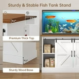 SELOOYE 55-75 Gallon Fish Tank Stand with Sliding Barn Doors & Power ...