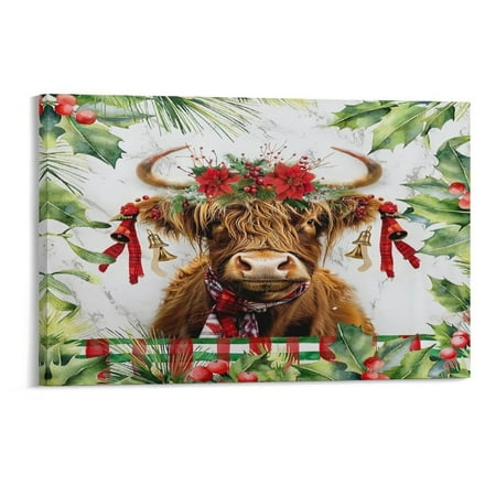 UPC 740885603407 - Christmas Highland Cow Highland Cattle Canvas Prints ...