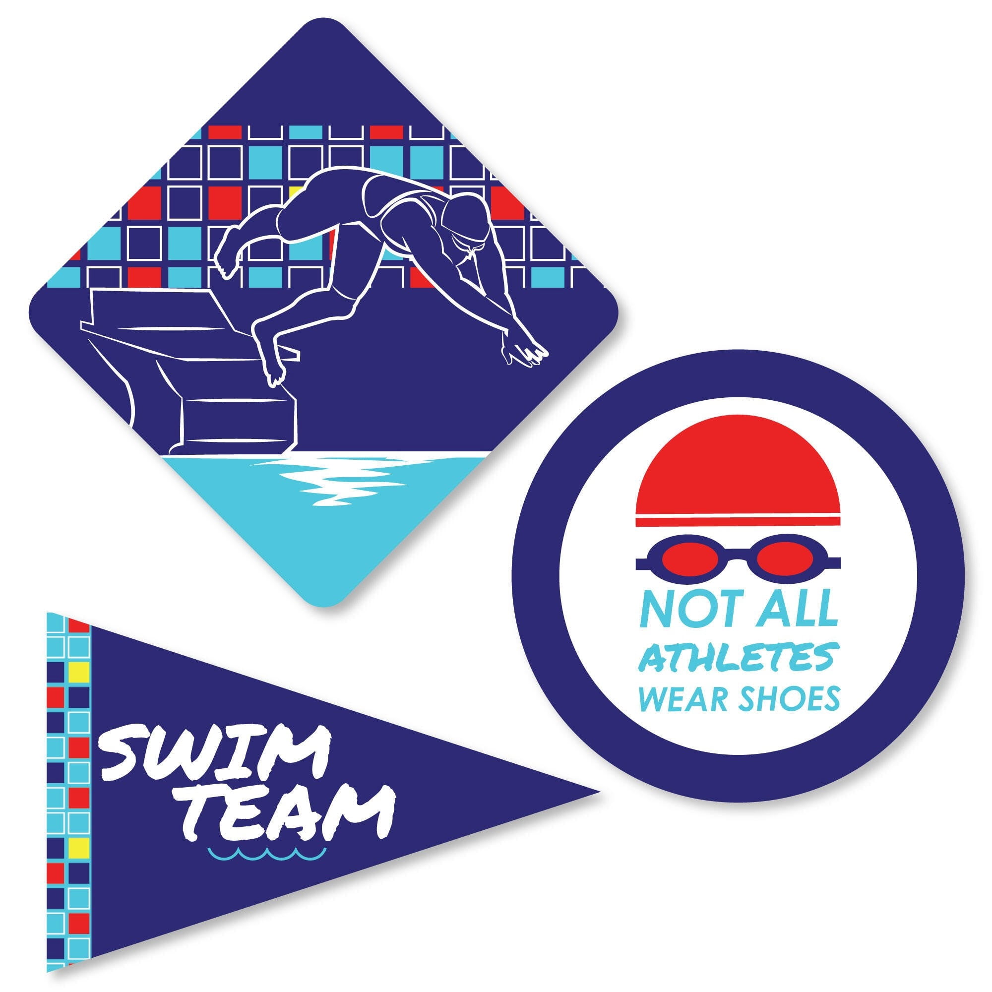 Big Dot of Happiness Making Waves - Swim Team - DIY Shaped Swimming ...
