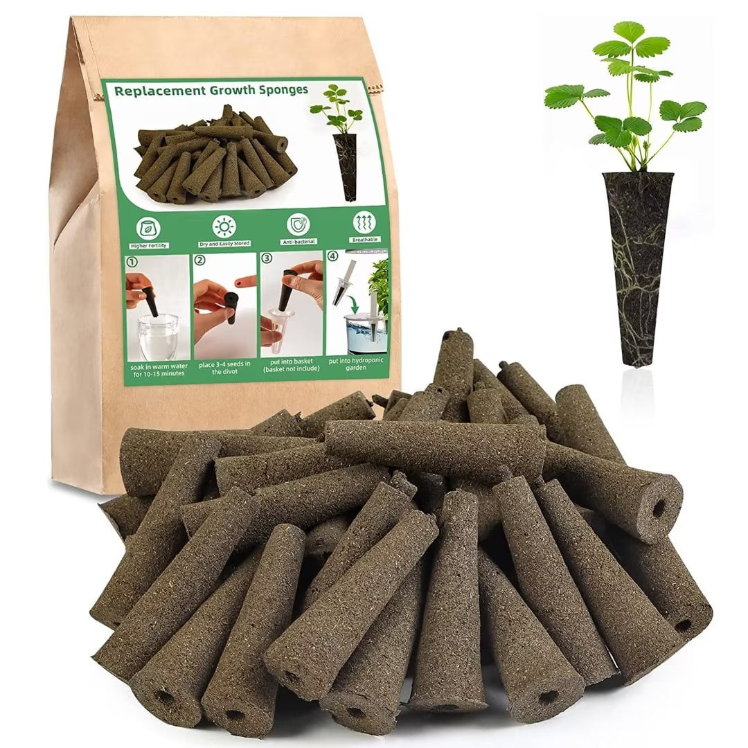 Shininglove 60pcs Replacement Growth Sponges, Seedling Starter Sponges ...