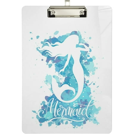 RYLABLUE Beautiful Mermaid Silhouette Clipboard Hardboard Wood Nursing ...