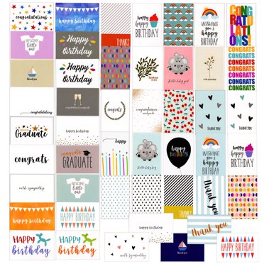 Walmart 36Pk Assorted Kraft Greeting Cards, 4x6in, for All Occasions ...