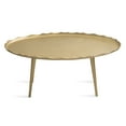 Kate and Laurel Alessia, 34x20x15 Gold Oval Coffee Table, Sand Casted ...