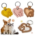 Compact Dog Hair Collector Keychain Lovely Paws PU Leather For ...