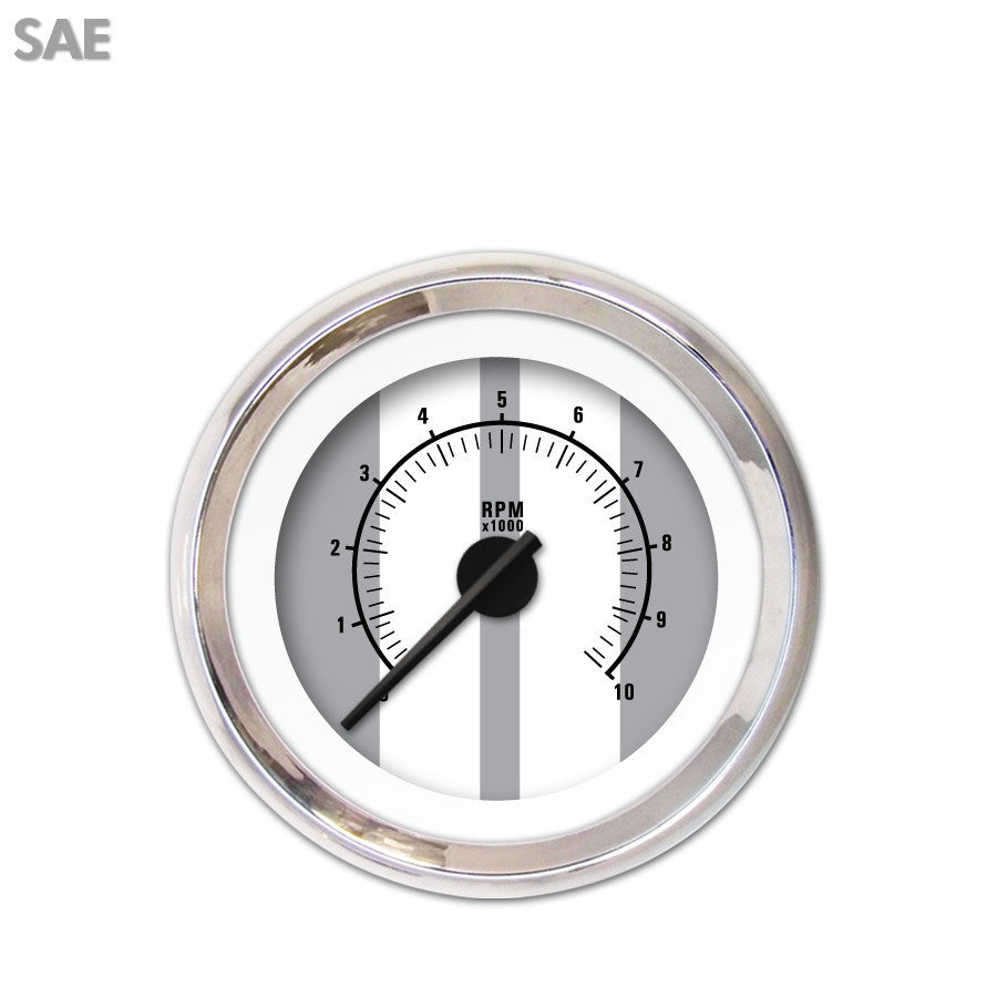 Tachometer Gauge-Cobra Grey Black Modern Needles Chrome Trim Rings ...