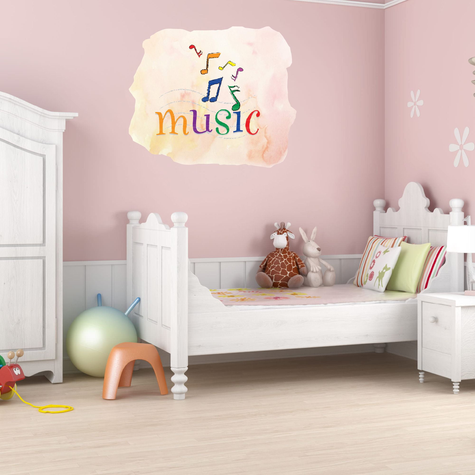 Watercolor Decal Music Living Room Wall Decal for Family Musical Notes ...