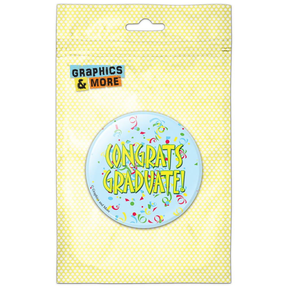 Congrats Graduate Congratulations Graduation Refrigerator Button Magnet ...