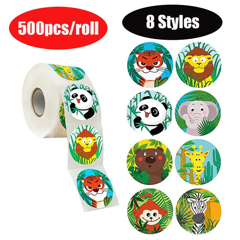 Crafts Scrapbooking & Paper Craft Supplies 500Pcs/roll Zoo Animals ...