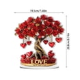 2D Acrylic Valentine’s Day Rose Tree Decoration - Heart Design, Desktop ...