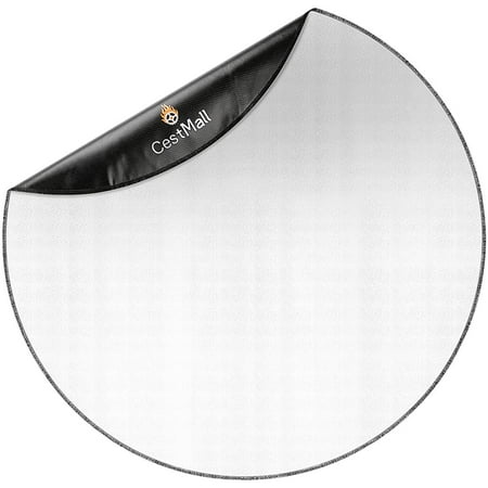 Round Fire Pit Mat Deck Protector, Fireproof Pad Heat Deflector BBQ ...