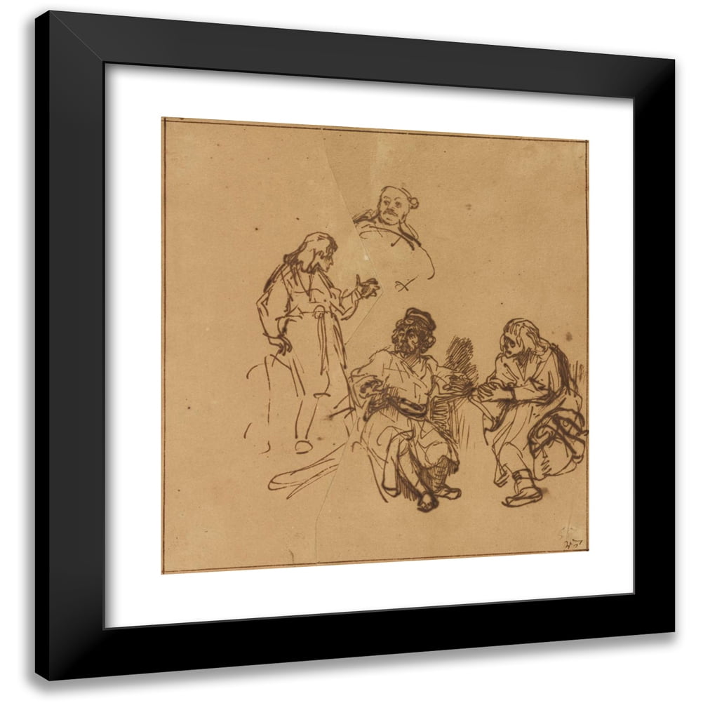Rembrandt van Rijn 15x16 Black Modern Framed Museum Art Print Titled - Joseph in Prison ...