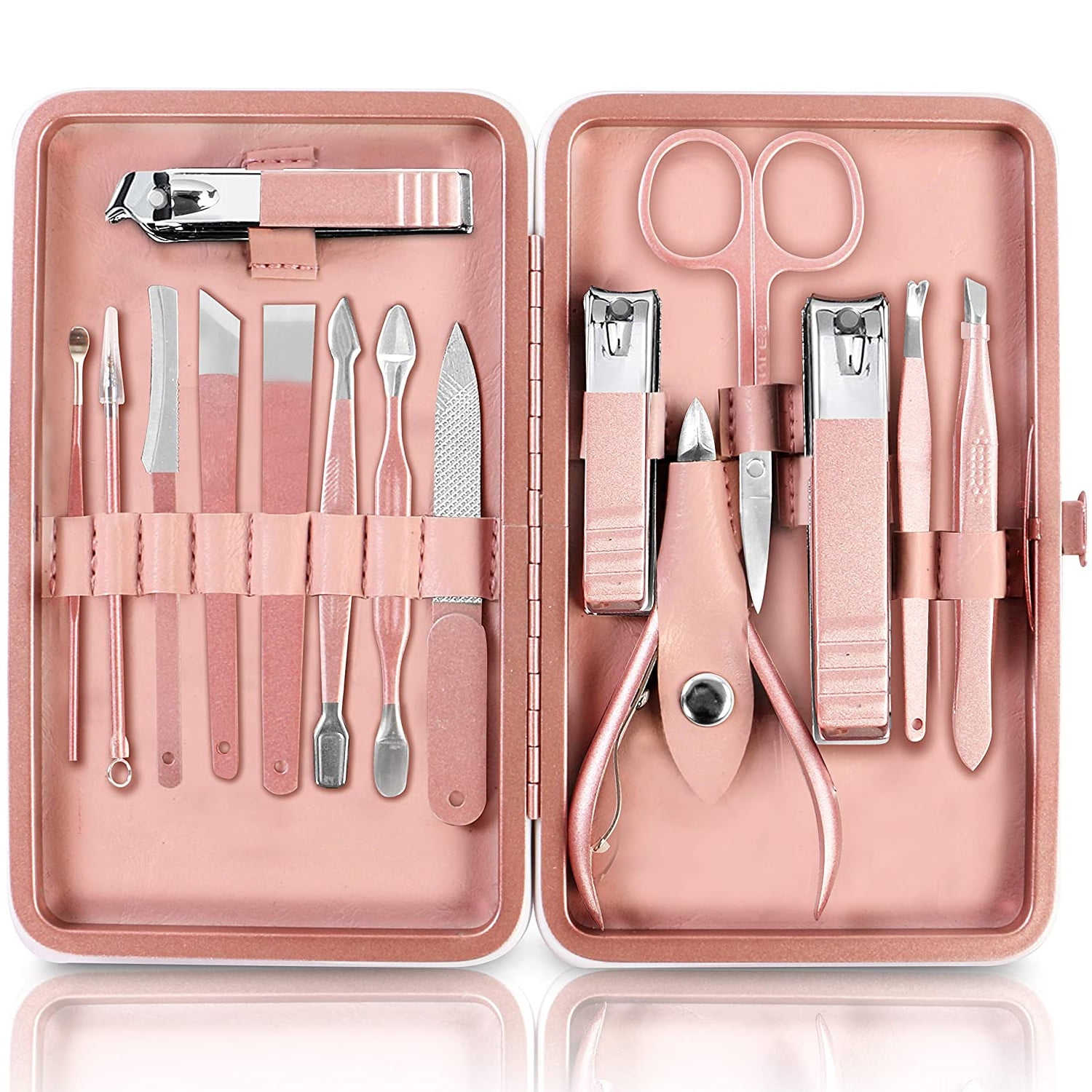 Nail Clipper Set Manicure Pedicure Set 15 Piece Stainless Steel Nail ...