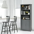 Giantex Standing Wooden Display Bookcase w/Doors, Ideal for Home ...