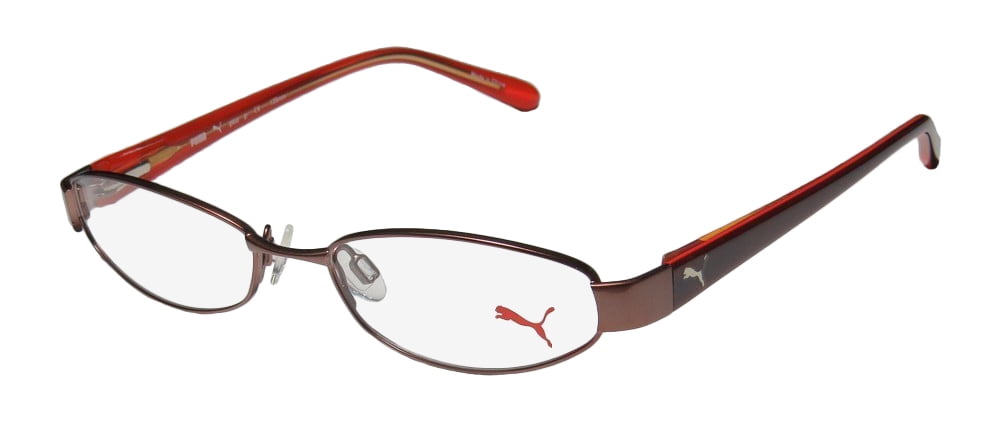 New Puma 15357 Pico Mens/Womens Cat Eye Full-Rim Brown / Amber Classic ...