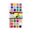 18 Set Bulk Watercolor Paint Pack with Wood Brushes 12 Washable Colors ...