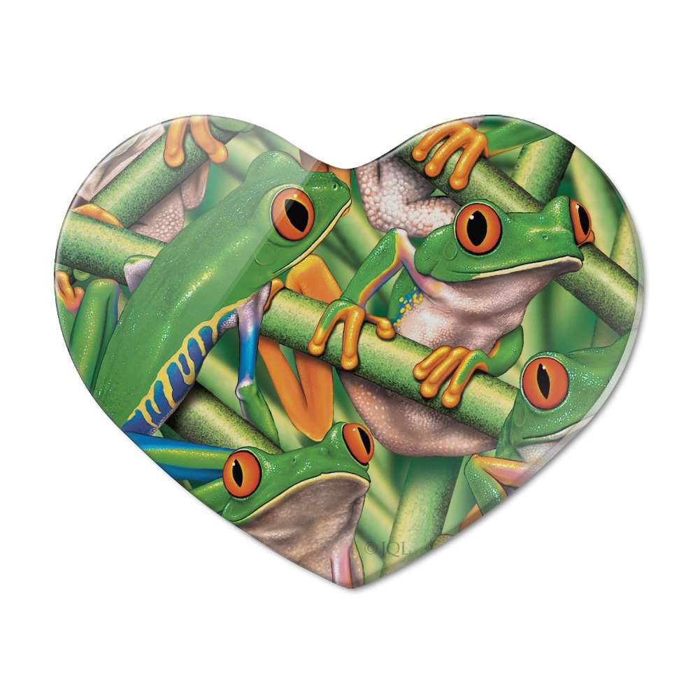 Red Eye Tropical Rainforest Frogs Heart Acrylic Fridge Refrigerator ...