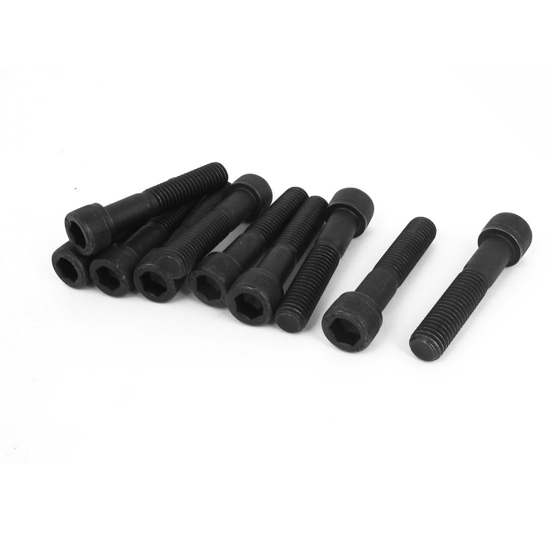 M12 x 60mm 12.9 Alloy Steel Hex Socket Head Cap Screw Bolt Black 10pcs ...