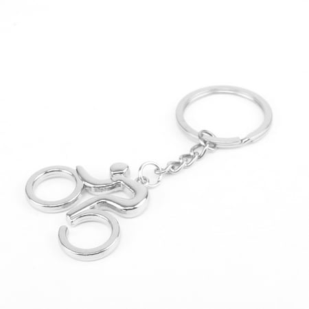 Silver Metal Bicycle Bike Cycling Extra thick corner Riding Keychain ...
