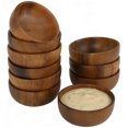 10 Pcs Acacia Wood Sauce Bowls, 3.1 x 1.4 in Round Natural Serving ...